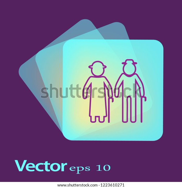 Vector Icons Symbol Retired Old Age Stock Vector (Royalty Free ...