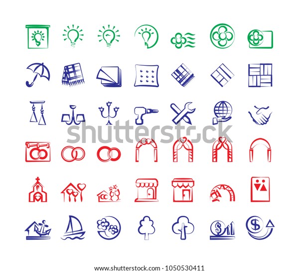 Vector Icons Symbols Set Design: เวกเตอร์สต็อก (ปลอดค่าลิขสิทธิ์ ...