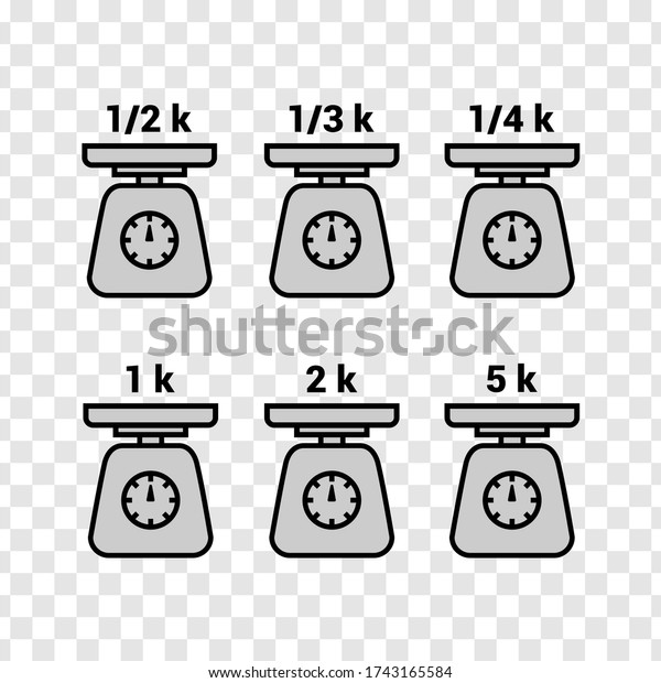 Vector Icons Weight Symbols Different Measurements Stock Vector ...