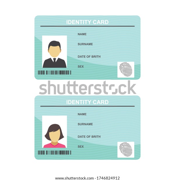 Vector Id Card Fingerprint Identity Card Stock Vector (Royalty Free ...