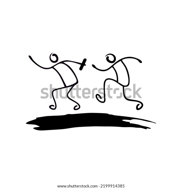 Vector Illuatration Stickman Estafet Run Sport Stock Vector (Royalty ...