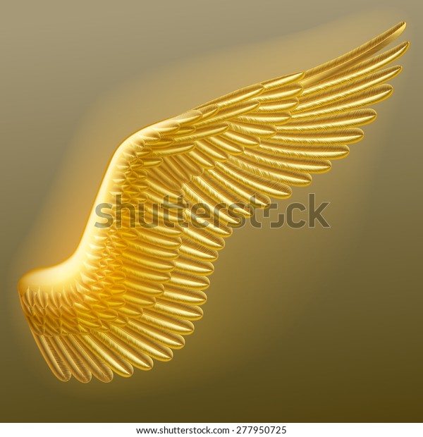Vector Illuminated Gold Wing Bird Detailed Stock Vector (Royalty Free ...