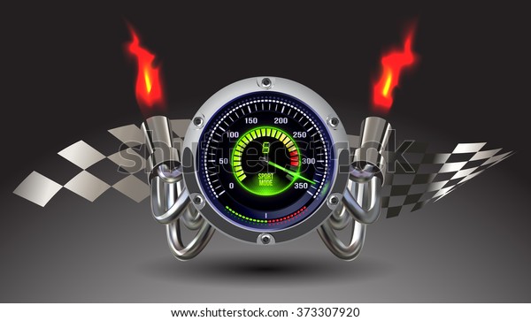 Vector Illuminated Speedometer Stock Vector (Royalty Free) 373307920 Vector Illuminated Speedometer Stock Vector (Royalty Free) 373307920