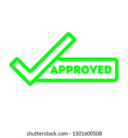 Vector Illustartion Check Mark Approved Text 스톡 벡터(로열티 프리) 1501600508 ...