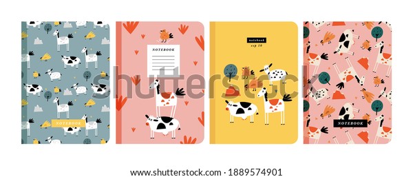 Vector Illustartion Templates Cover Pages Notebooks 库存矢量图（免版税 ...