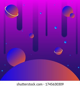 Vector Illustrate Colorful Space Poster Planets Stock Vector (Royalty ...