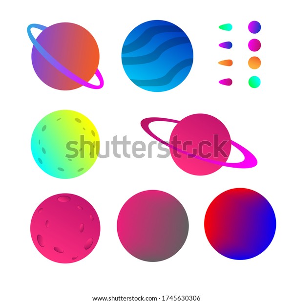 Vector Illustrate Colorful Space Poster Planets Stock Vector (Royalty ...