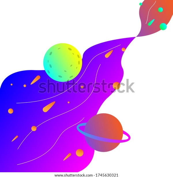Vector Illustrate Colorful Space Poster Planets Stock Vector (Royalty ...
