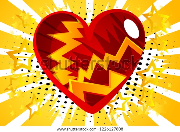 Vector Illustrated Comic Book Style Heart Stock Vector (Royalty Free ...