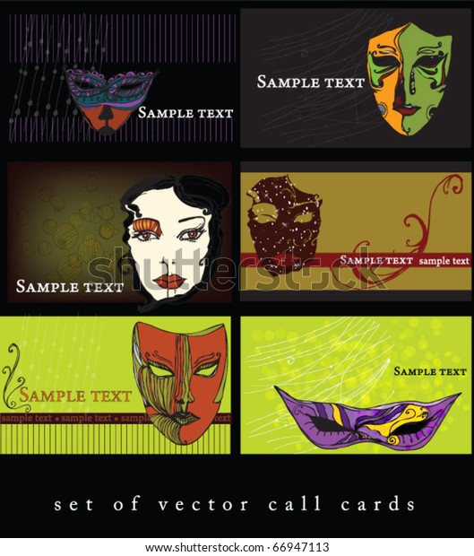 Vector Illustrated Set Elegant Call Cards Stock Vector (Royalty Free ...