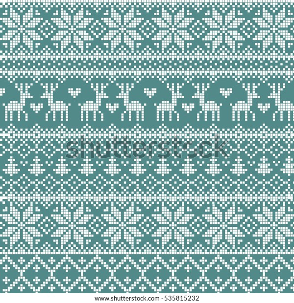 Vector Illustrated Traditional Red Nordic Pattern Stock Vector (Royalty ...