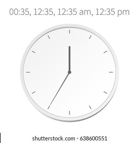 Vector Illustration Time Increments Analog Clock Stock Vector (Royalty ...