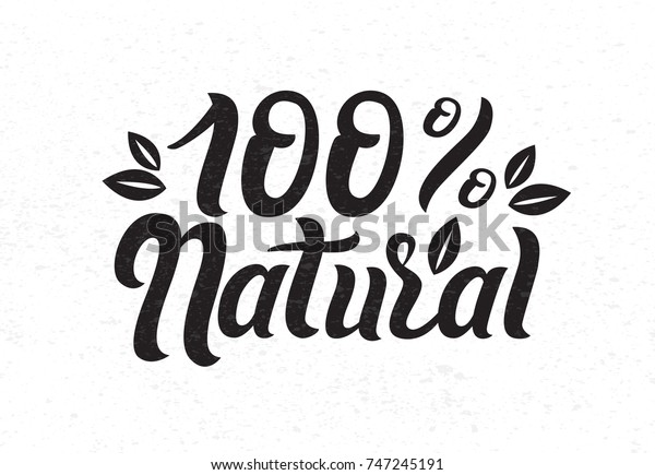 Vector Illustration 100 Natural Lettering Text: เวกเตอร์สต็อก (ปลอดค่า ...
