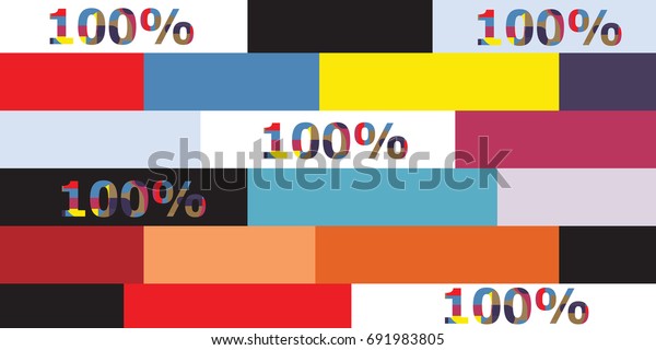 Vector Illustration 100 Percent Symbols Circle Stock Vector (Royalty ...