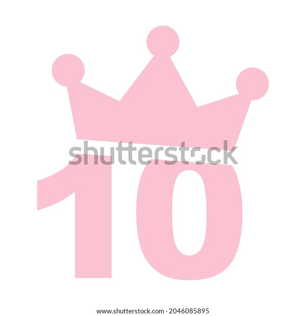 Vector Illustration 10th Birthday Party Pink Stock Vector (Royalty Free ...