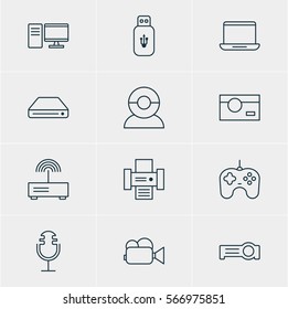 Vector Illustration 12 Accessory Icons Editable Stock Vector (Royalty ...