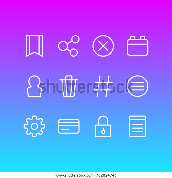 Vector Illustration 12 Annex Outline Icons Stock Vector (Royalty Free ...