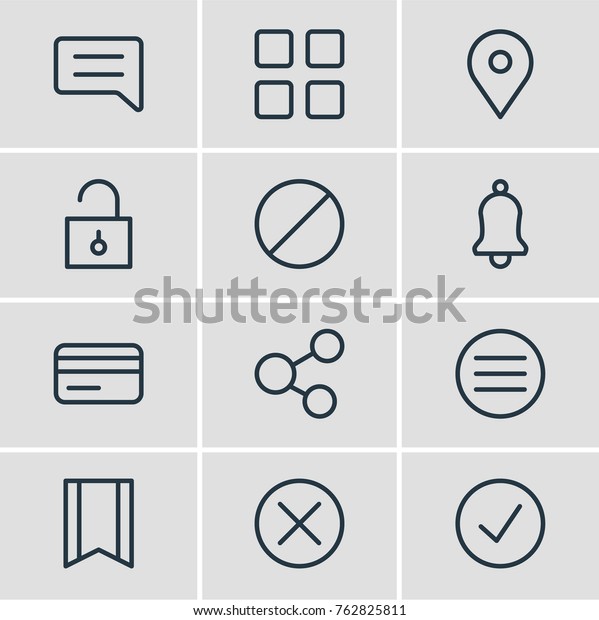 Vector Illustration 12 Annex Outline Icons Stock Vector (Royalty Free ...