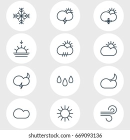 Vector Illustration 12 Atmosphere Icons Editable Stock Vector (Royalty ...