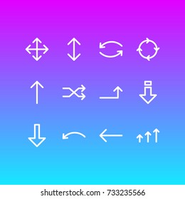 Vector Illustration 16 Direction Icons Editable: vector de stock (libre ...