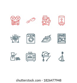 Vector Illustration 12 Electric Utility Icons Stock Vector (Royalty ...