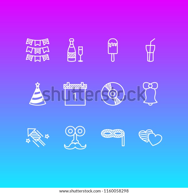 Vector Illustration 12 Feast Icons Line Stock Vector (Royalty Free ...
