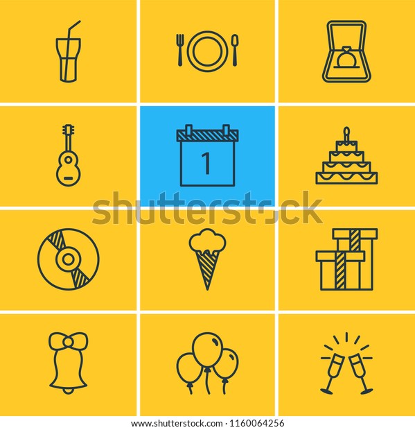 Vector Illustration 12 Feast Icons Line Stock Vector (Royalty Free ...