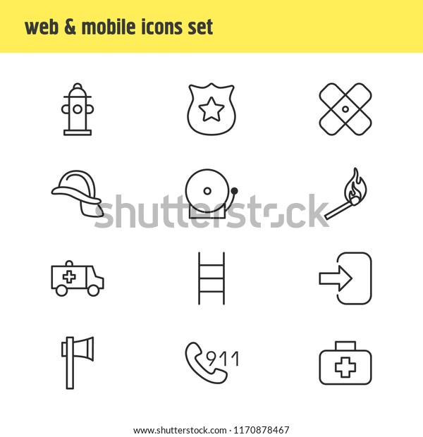 Vector Illustration 12 Necessity Icons Line Stock Vector (Royalty Free ...