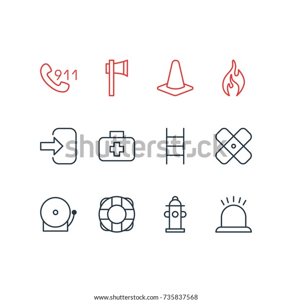Vector Illustration 12 Necessity Icons Editable Stock Vector (Royalty ...