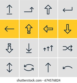Vector Illustration 16 Arrows Icons Editable Stock Vector (Royalty Free ...