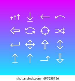 Vector Illustration 16 Arrows Icons Editable Stock Vector (Royalty Free ...