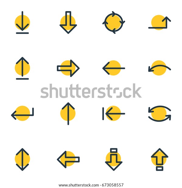 Vector Illustration 16 Arrows Icons Editable Stock Vector (Royalty Free ...