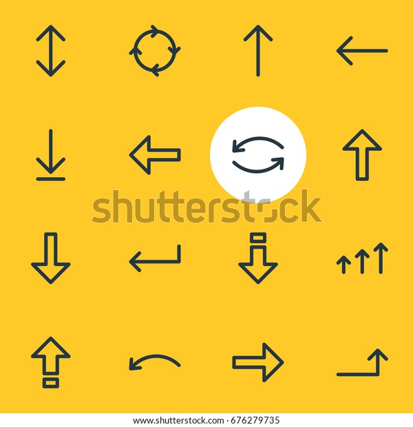Vector Illustration 16 Arrows Icons Editable Stock Vector (Royalty Free ...