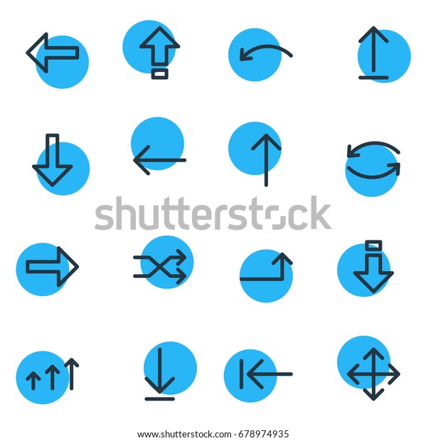 Vector Illustration 16 Direction Icons Editable Stock Vector (Royalty ...