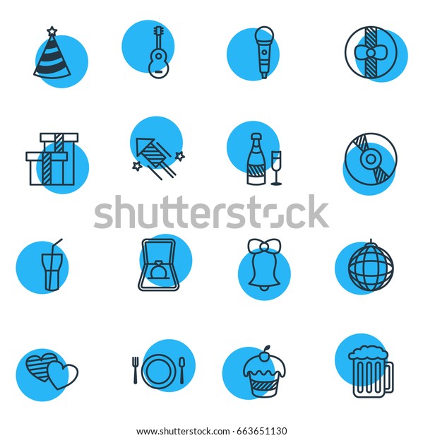 Vector Illustration 16 Feast Icons Editable Stock Vector (Royalty Free ...