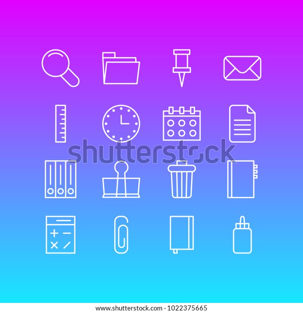 Vector Illustration 16 Instruments Icons Line Stock Vector (Royalty ...