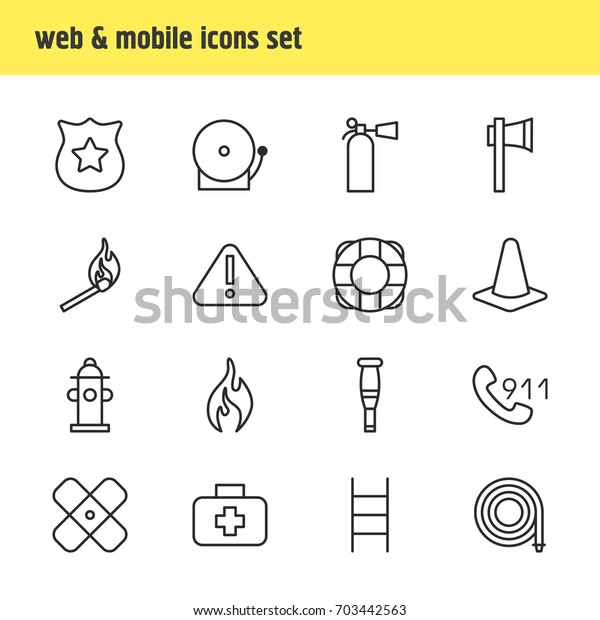 Vector Illustration 16 Necessity Icons Editable Stock Vector (Royalty ...