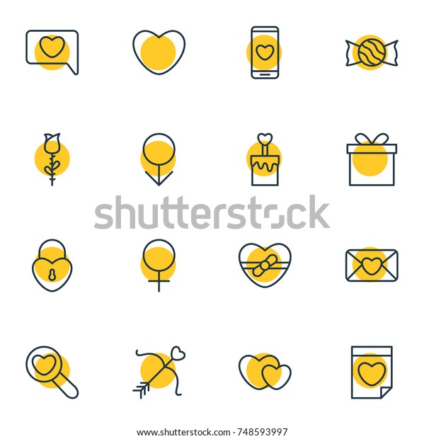 Vector Illustration 16 Passion Icons Editable Stock Vector (Royalty ...