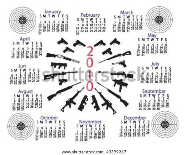 Vector Illustration 2010 Calendar Weapons Target Stock Vector (Royalty ...