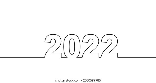 Vector Illustration 2022 Line Drawing On Stock Vector (Royalty Free ...