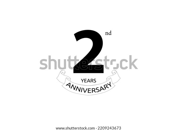Vector Illustration 2nd Years Anniversary Logo Stock Vector (Royalty ...