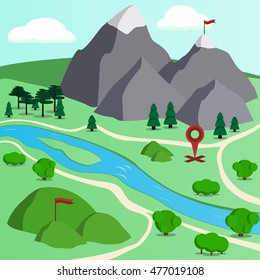 「Vector Illustration 3d Cartoon Paper Map」のベクター画像素材（ロイヤリティフリー ...
