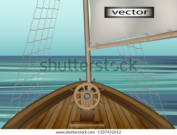 Vector Illustration 3d Deck Bow Ship Stock Vector (Royalty Free ...