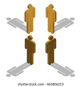 Vector Illustration 3d Human Icons Isolated Stock Vector (Royalty Free ...