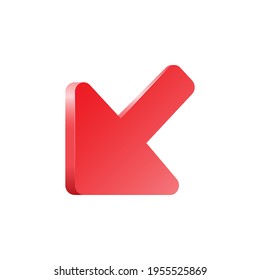 Vector Illustration 3d Red Arrow Left Stock Vector (Royalty Free ...