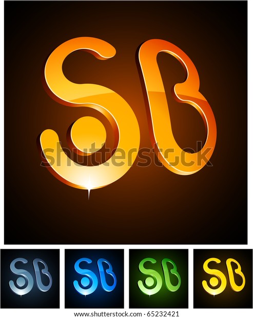 Vector Illustration 3d Sb Symbols Stock Vector (Royalty Free) 65232421 ...