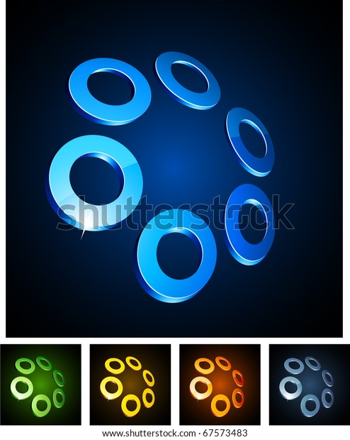 Vector Illustration 3d Shiny Symbols Stock Vector (Royalty Free ...