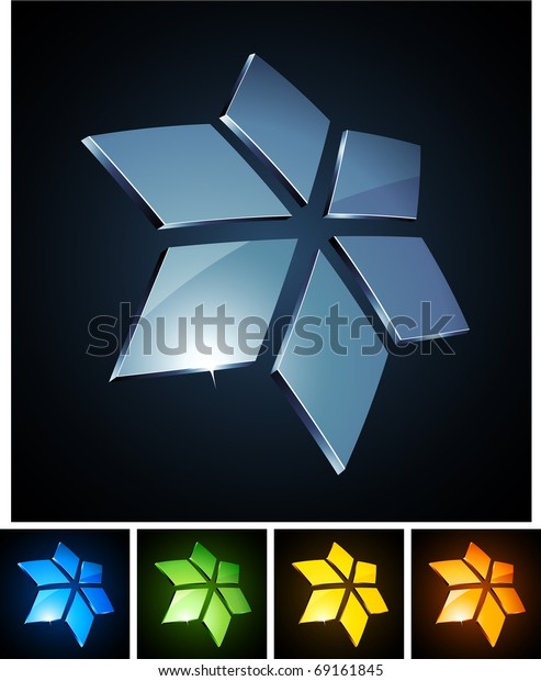 Vector Illustration 3d Shiny Symbols Stock Vector (Royalty Free ...