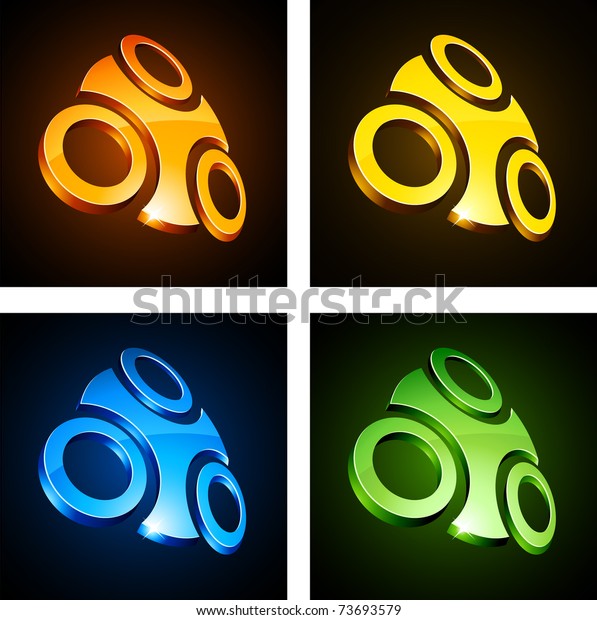 Vector Illustration 3d Shiny Symbols Stock Vector (Royalty Free ...