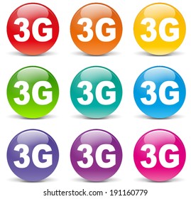 Vector Illustration 3g Icons On White Stock Vector (Royalty Free ...